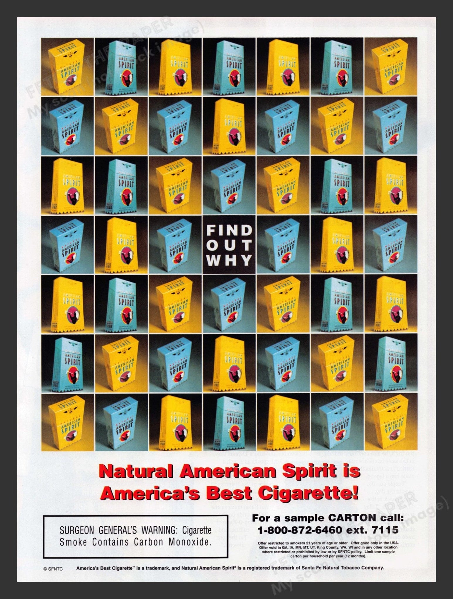 Natural Spirit Cigarettes Grid of Boxes 2000s Print Advertisement Ad 2 ...