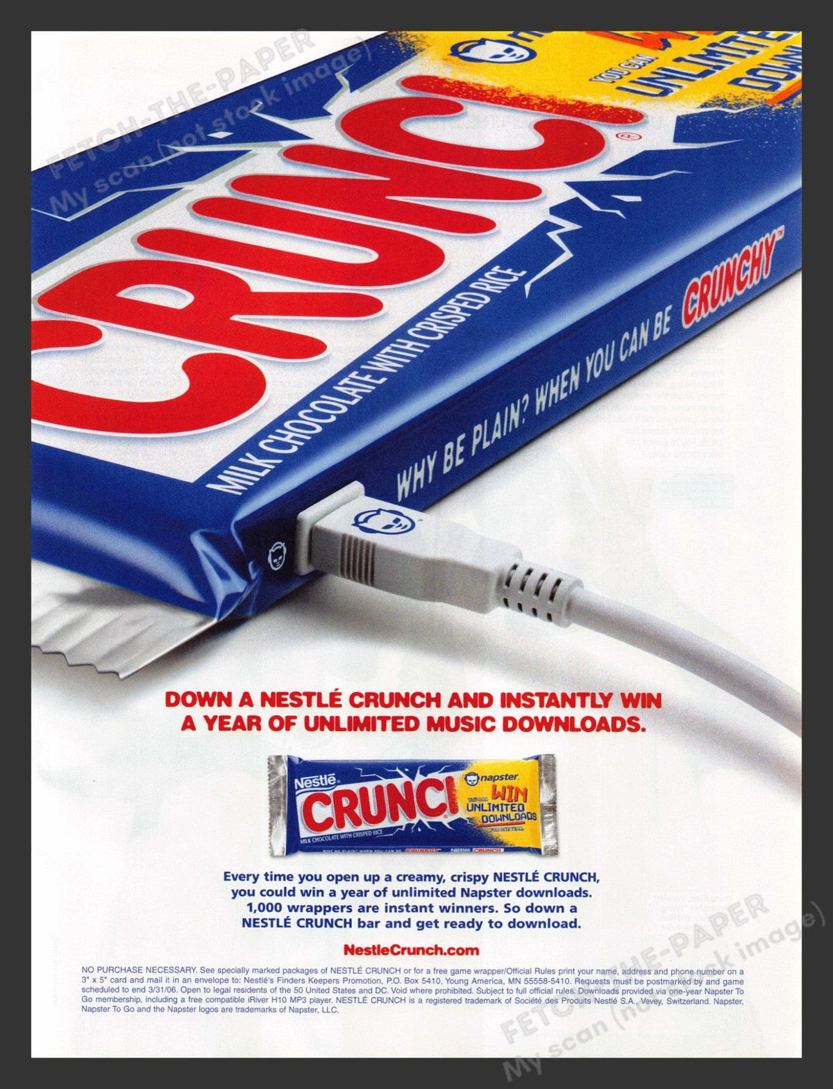 Nestle Crunch Bar 2000s Print Advertisement Ad 2005 — Fetch-the-Paper