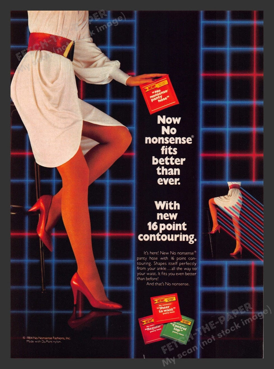 Vintage 1984 No Nonsense Pantyhose Print Ad - Sexy Legs — Fetch-the-Paper