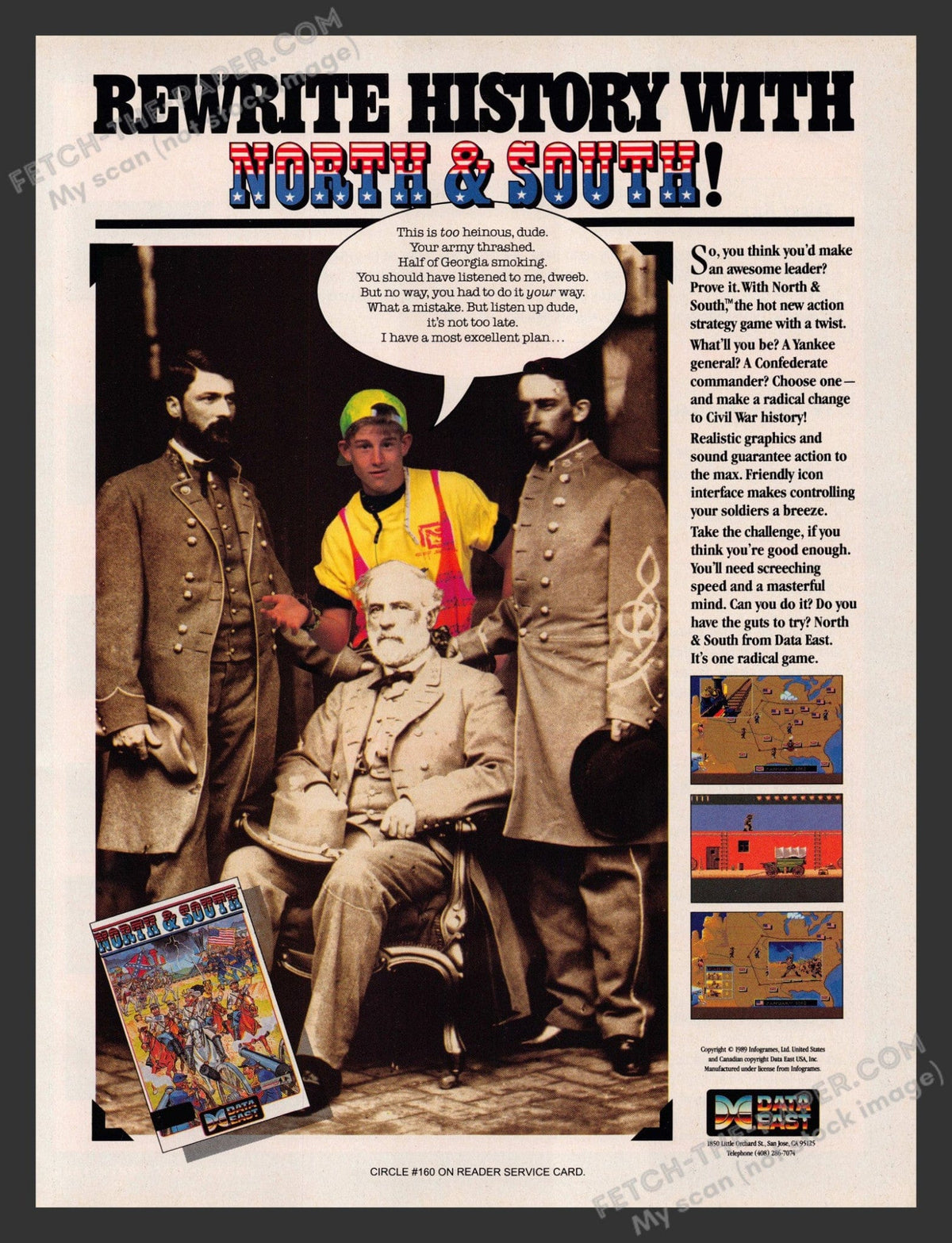 North & South Civil War Video Game 1990s Print Advertisement 1990 — Fetch-the-Paper