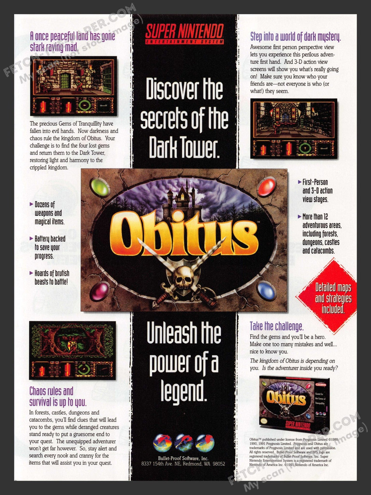 Obitus Video Game 1990s Print Advertisement 1994 — Fetch-the-Paper