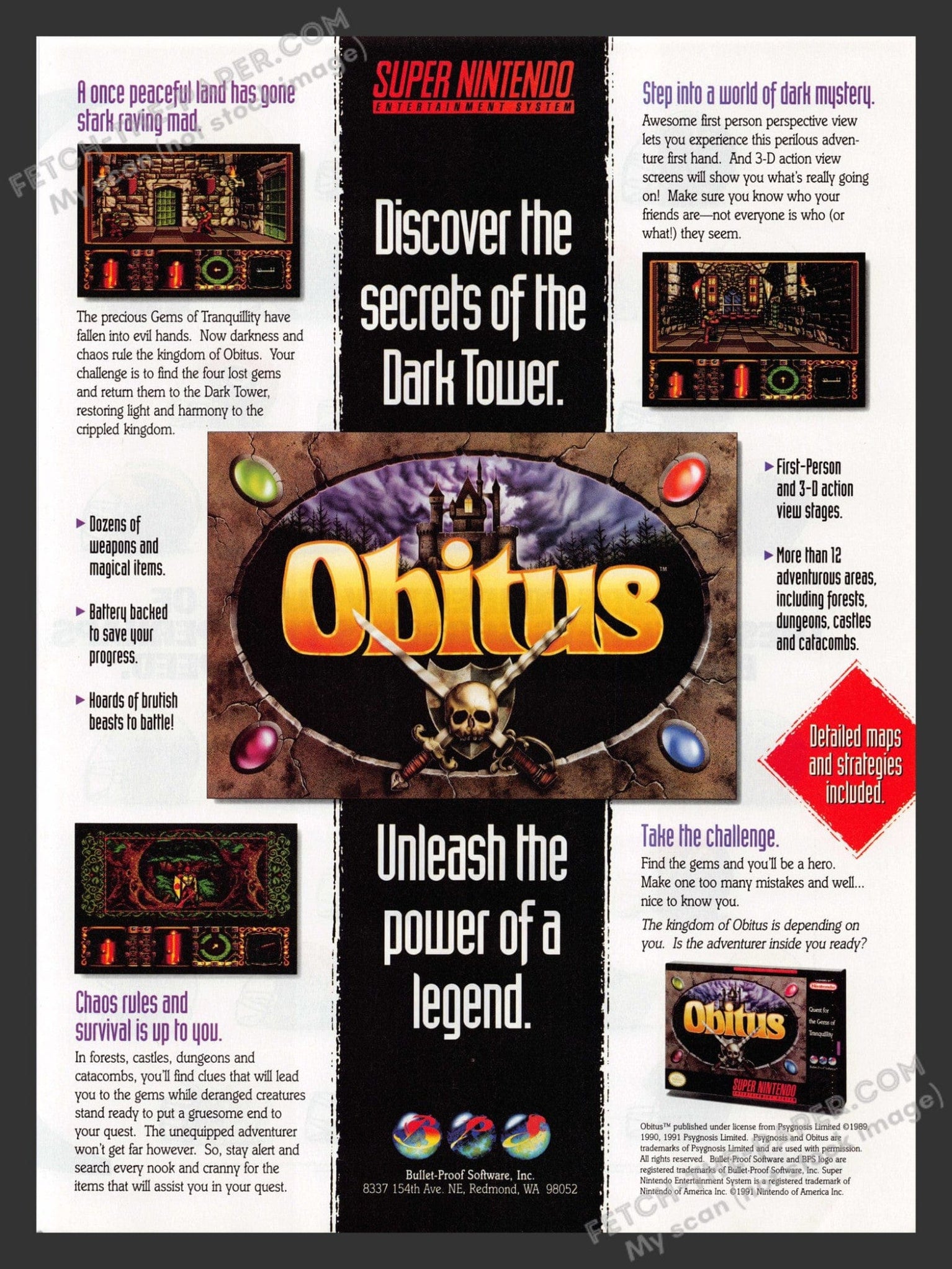 Obitus Video Game 1990s Print Advertisement 1994 — Fetch-the-Paper