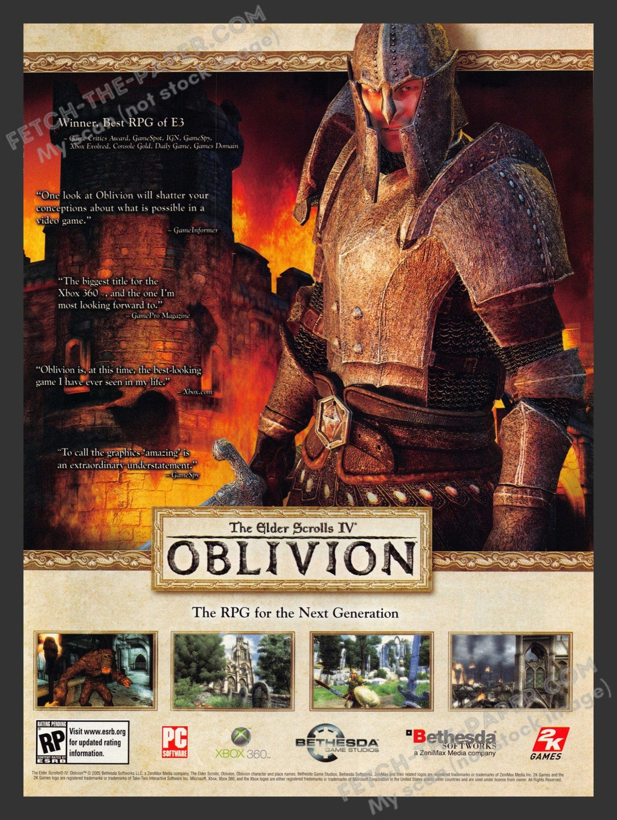 Oblivion: The Elder Scrolls IV Video Game 2000s Print Ad — Fetch-the-Paper