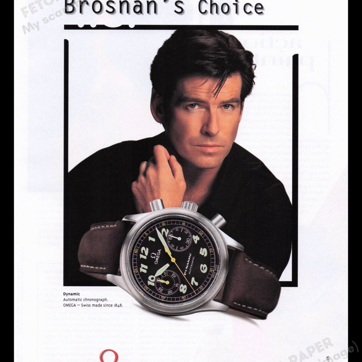 Omega 1990s Print Ad 1998 Pierce Brosnan Watch 8"x11" Vintage — Fetch ...