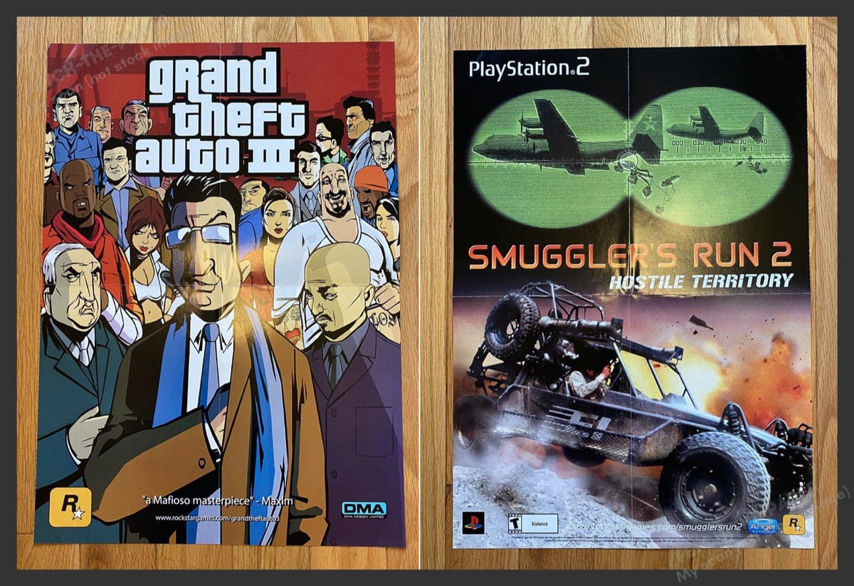 ORIGINAL Video Game 2001 POSTER 14.5" x 20.5" GTO & Smuggler's Run — Fetch-the-Paper