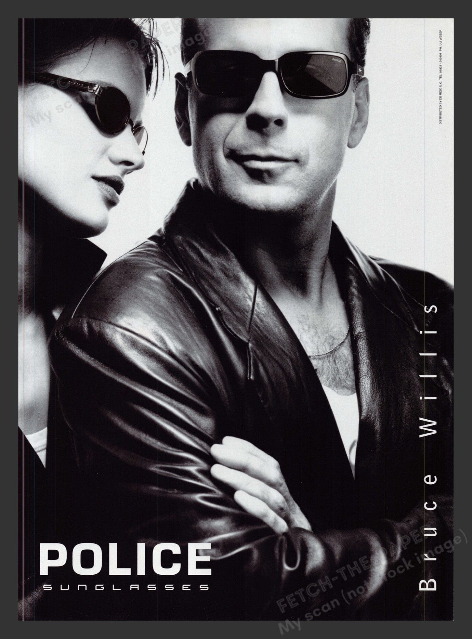 Police Sunglasses 1999 Ad Featuring Bruce Willis Original Print — Fetch-the-Paper