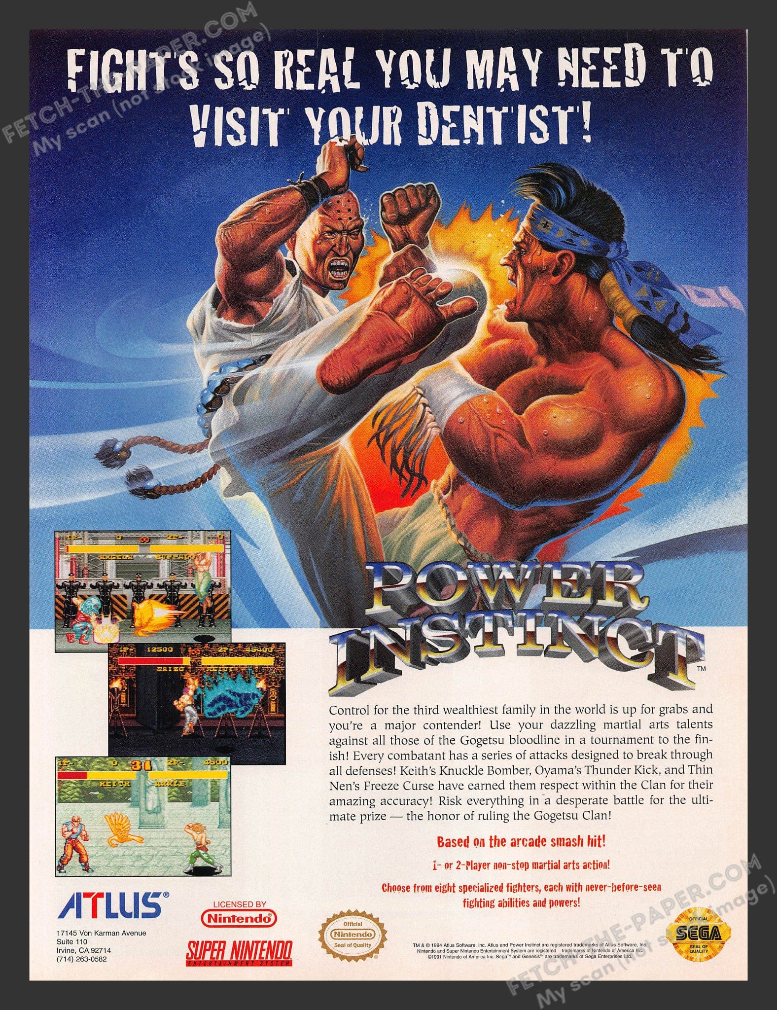 Power Instinct Gogetsu Oyama Video Game 1990s Print Advertisement 1994 ...