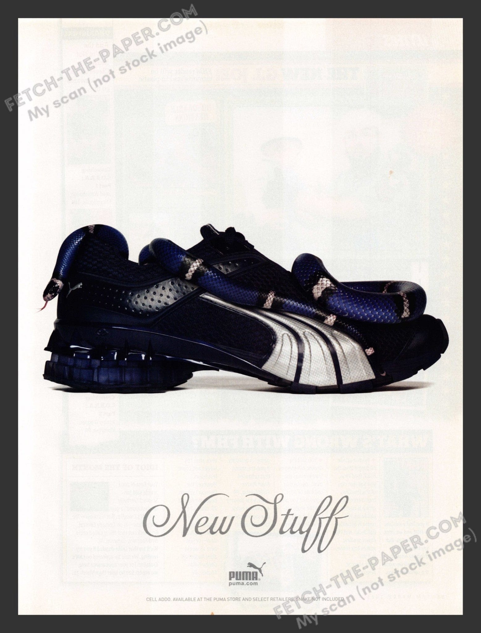 Puma "Cell Addo" Shoes Snake 2000s Print Ad — Fetch-the-Paper