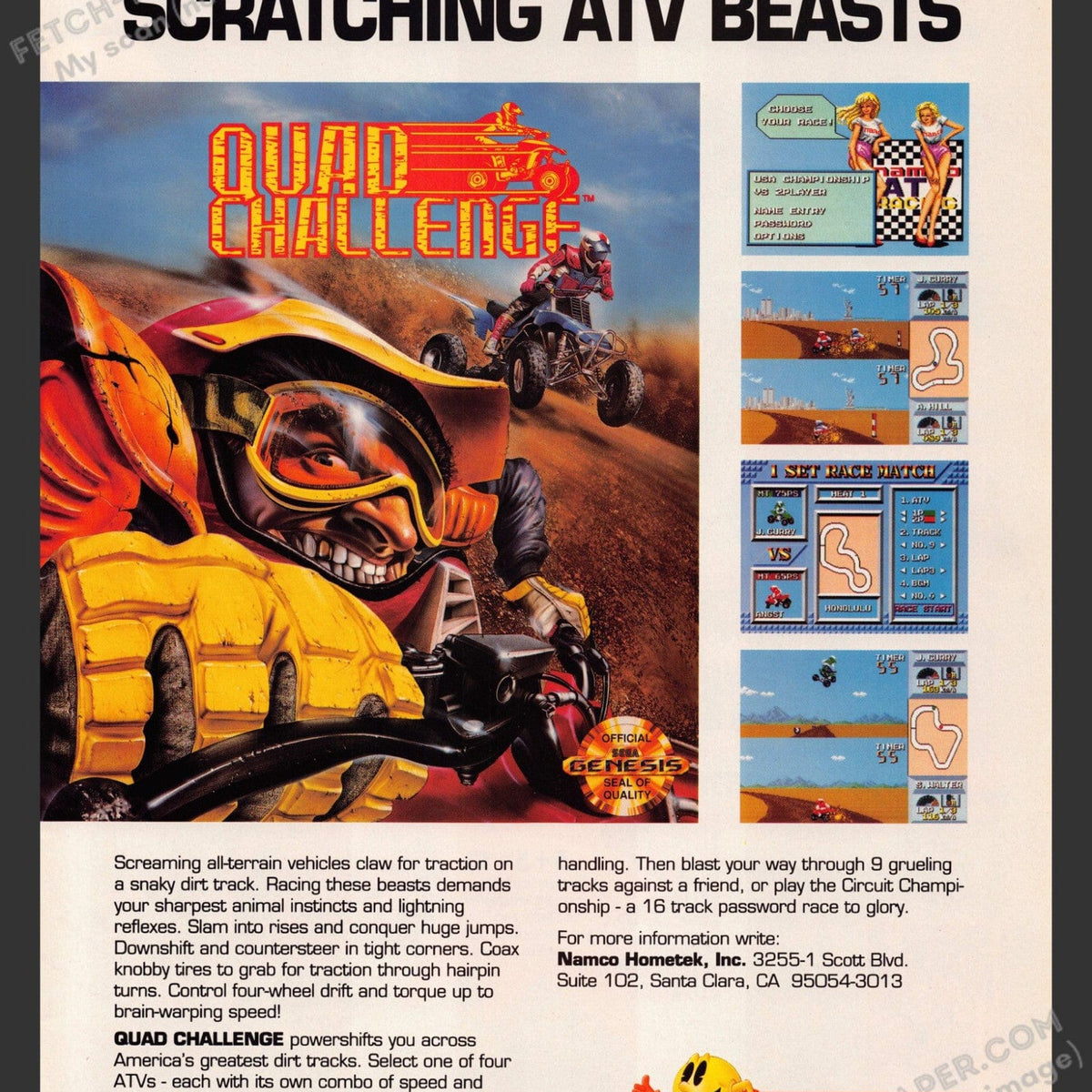 Quad Challenge Video Game 1991 Print Ad - ATV Racing Action — Fetch-the ...