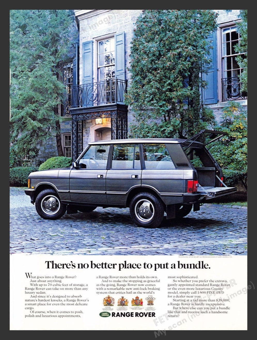 Original 1990s Range Rover County Model Print Ad - 8"x11" — Fetch-the-Paper