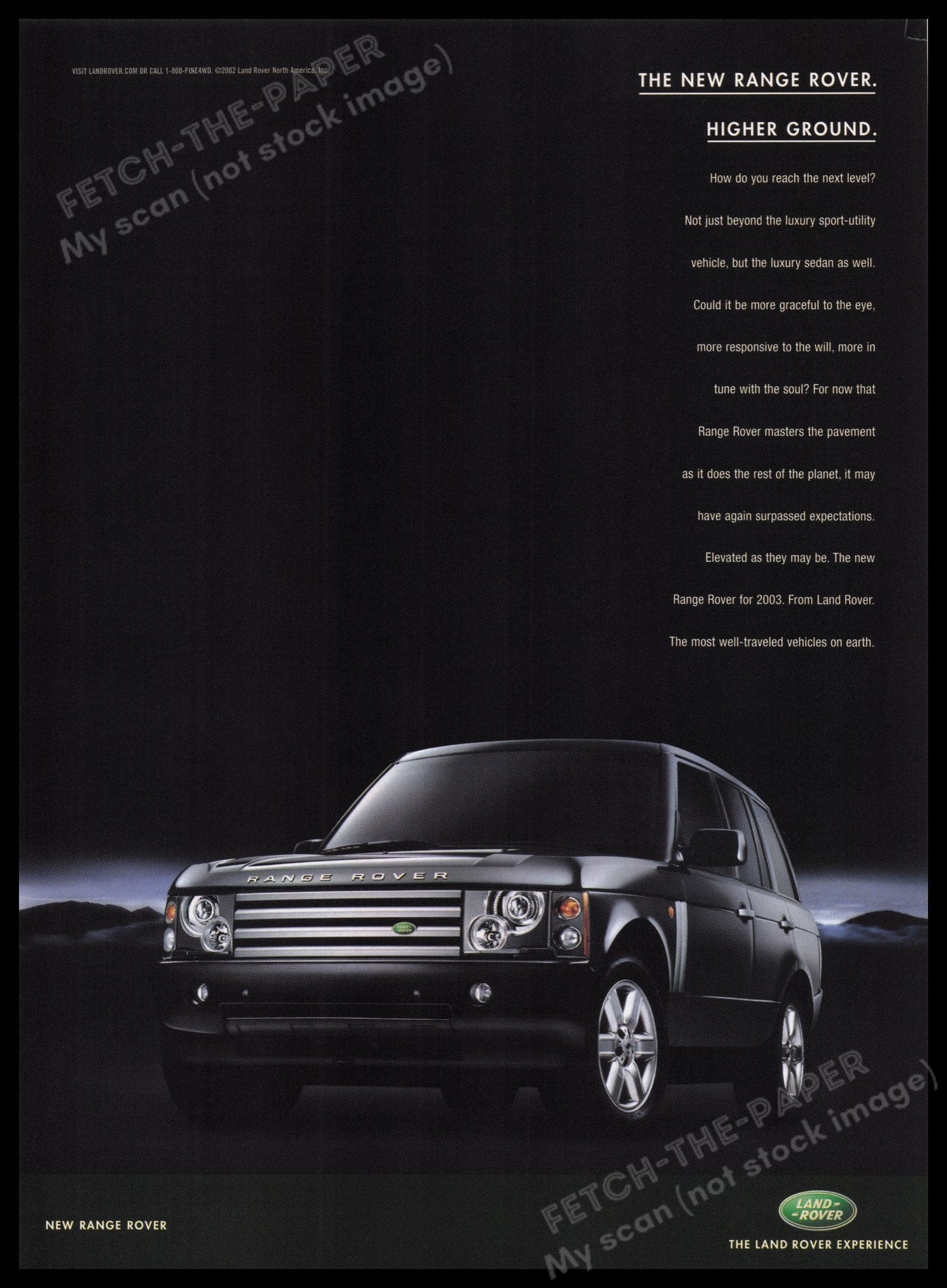 Range Rover SUV 2002 Vintage Print Ad - Nighttime Elegance — Fetch-the ...