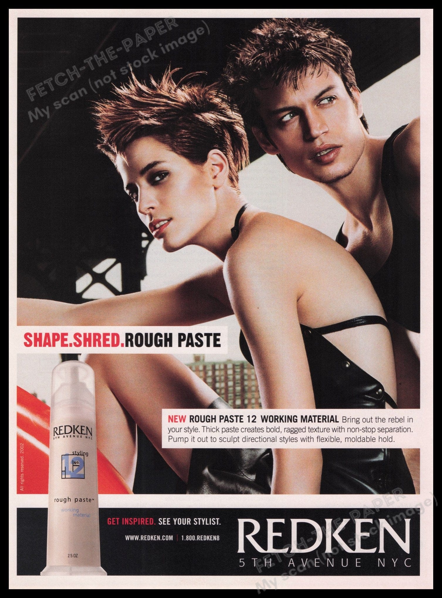 Redken Hair Rough Paste 2000s Print Advertisement Ad 2003 Sexy Models ...
