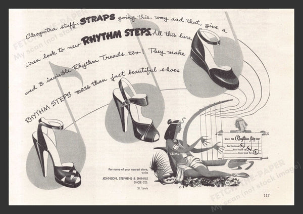 Rhythm Step Shoes 1940s Print Advertisement Ad 1948 — Fetch-the-Paper