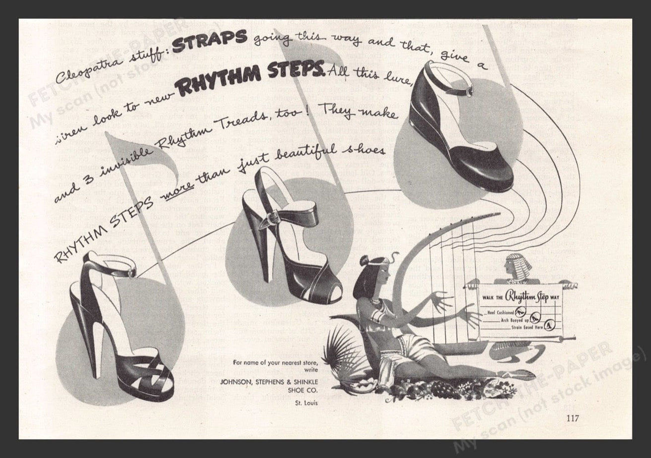 Rhythm Step Shoes 1940s Print Advertisement Ad 1948 — Fetch-the-Paper