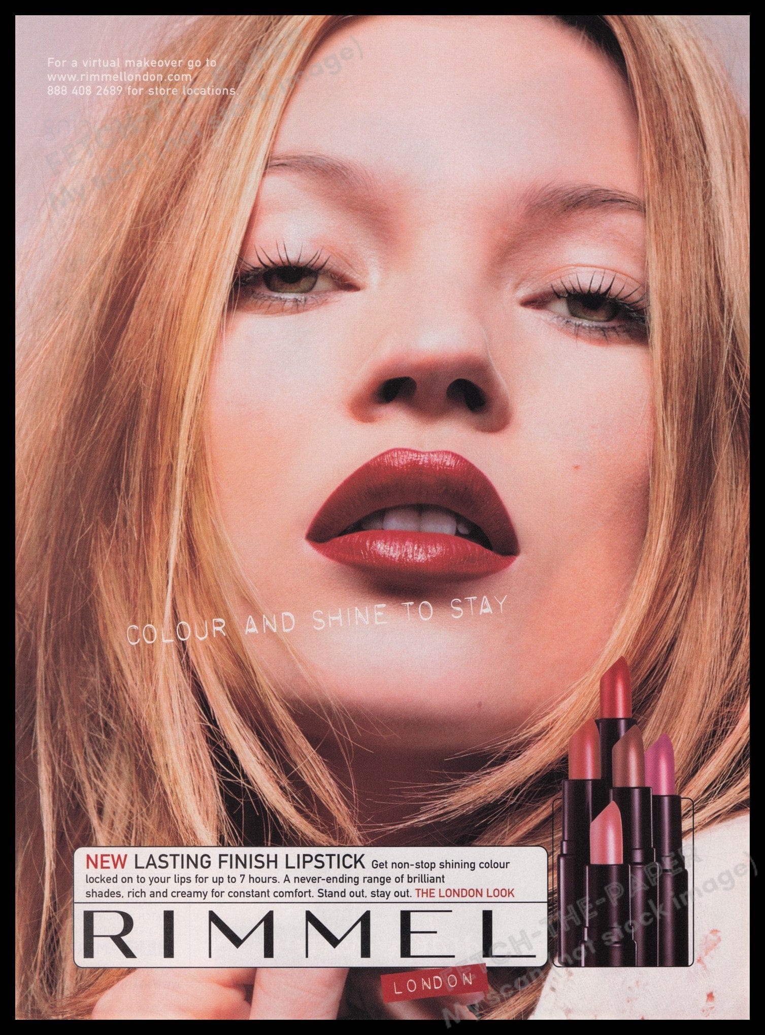 Rimmel London Cosmetics Kate Moss 2000s Print Advertisement Ad 2003 ...