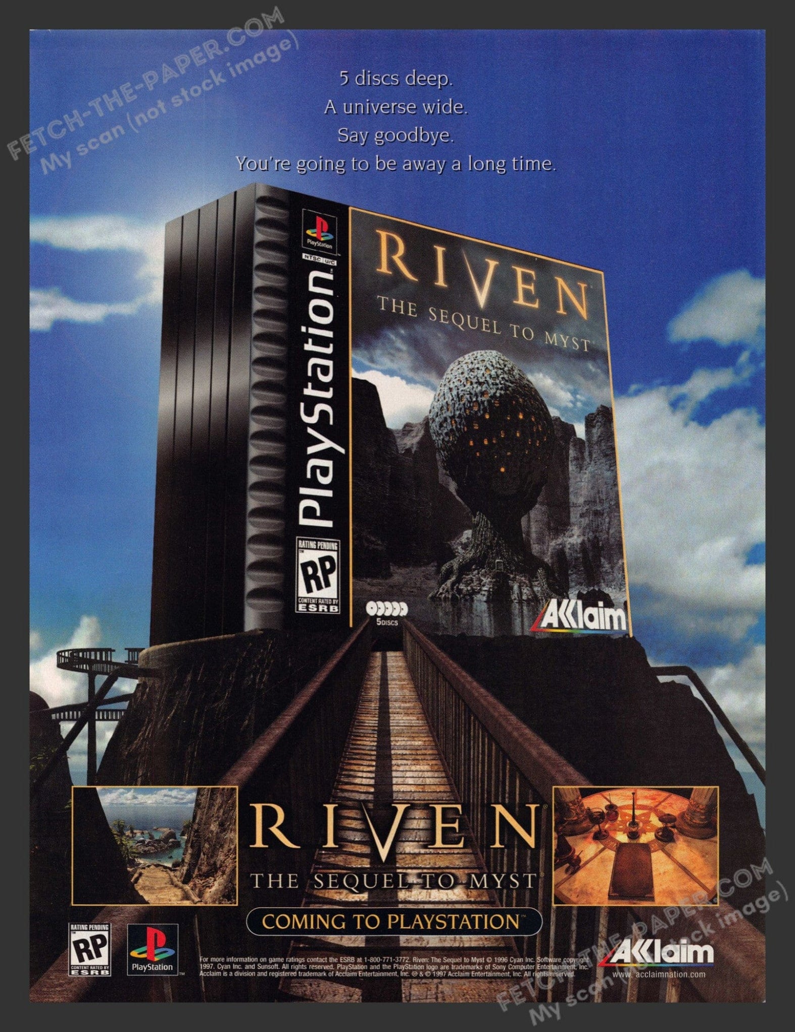 Riven: The Sequel to Myst 1990s Game Print Advertisement — Fetch-the-Paper