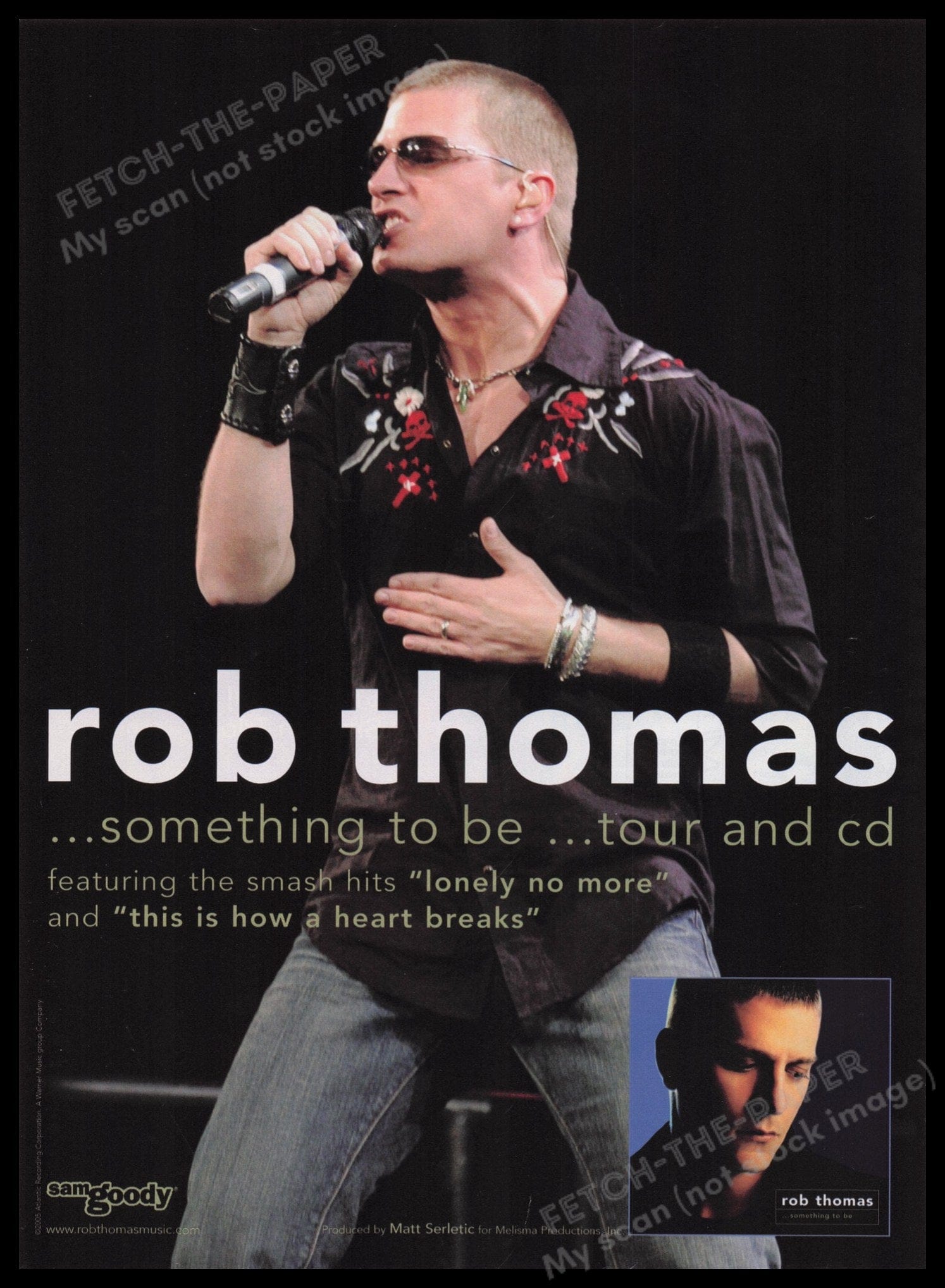 Rob Thomas 2005 Print Ad "Something to Be" Tour Promo — Fetch-the-Paper