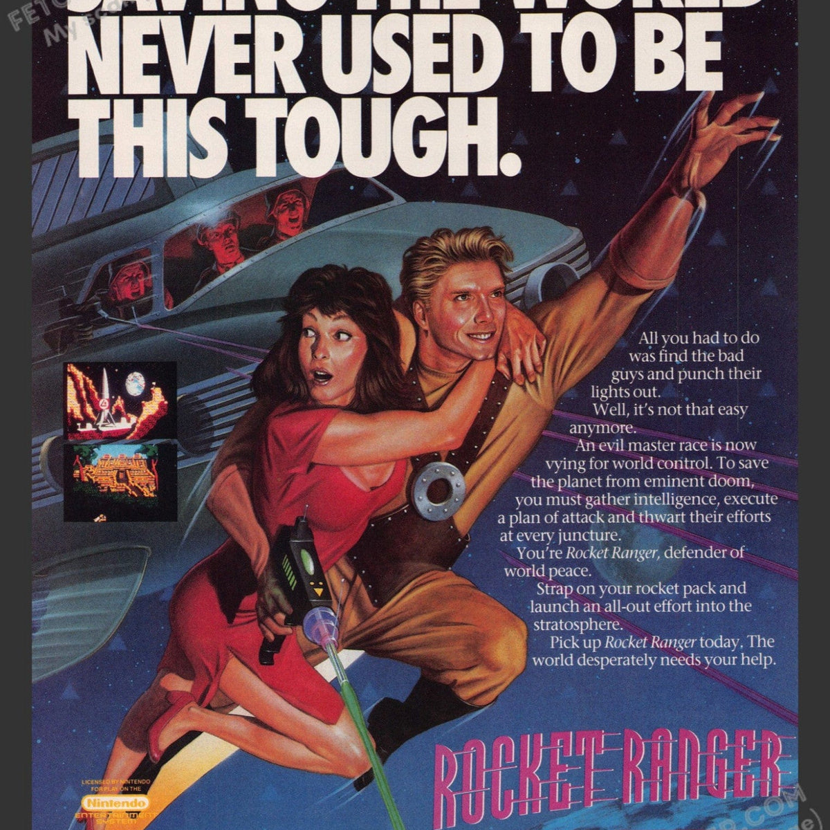 Rocket Ranger Video Game 1990s Print Advertisement 1990 — Fetch-the-Paper