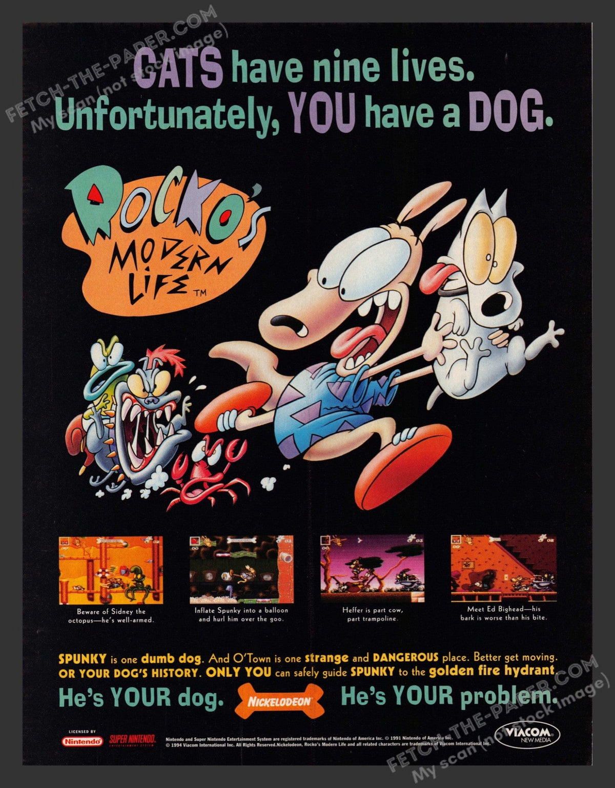 Rocko's Modern Life Video Game 1990s Print Advertisement 1994 — Fetch ...
