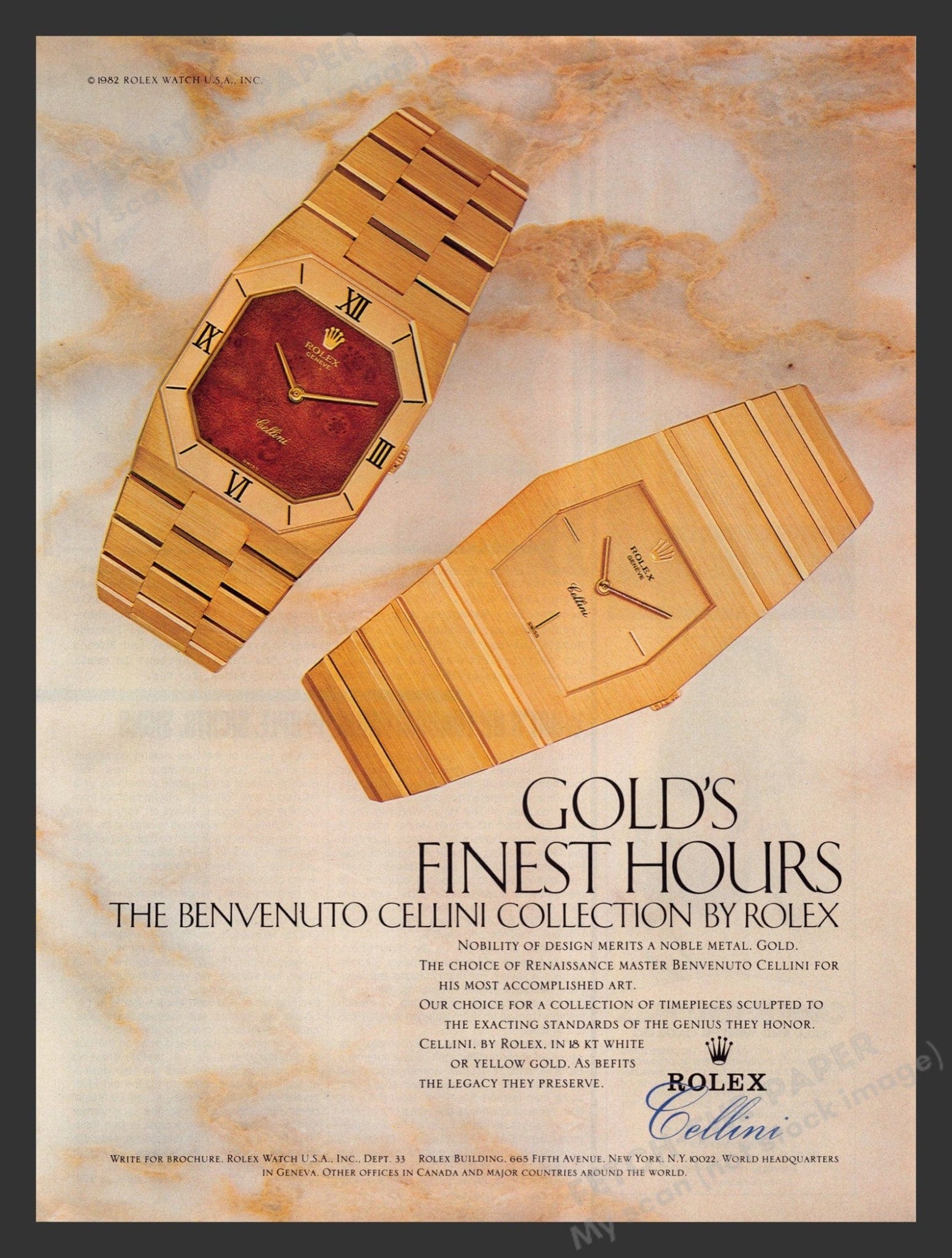 1983 Rolex Cellini Gold Watch Advertisement - Vintage Print Ad — Fetch ...