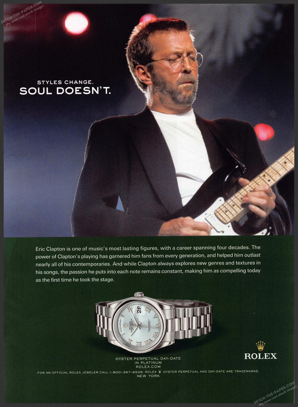 Rolex Watch Platinum Eric Clapton 2000s Print Ad — Fetch-the-Paper