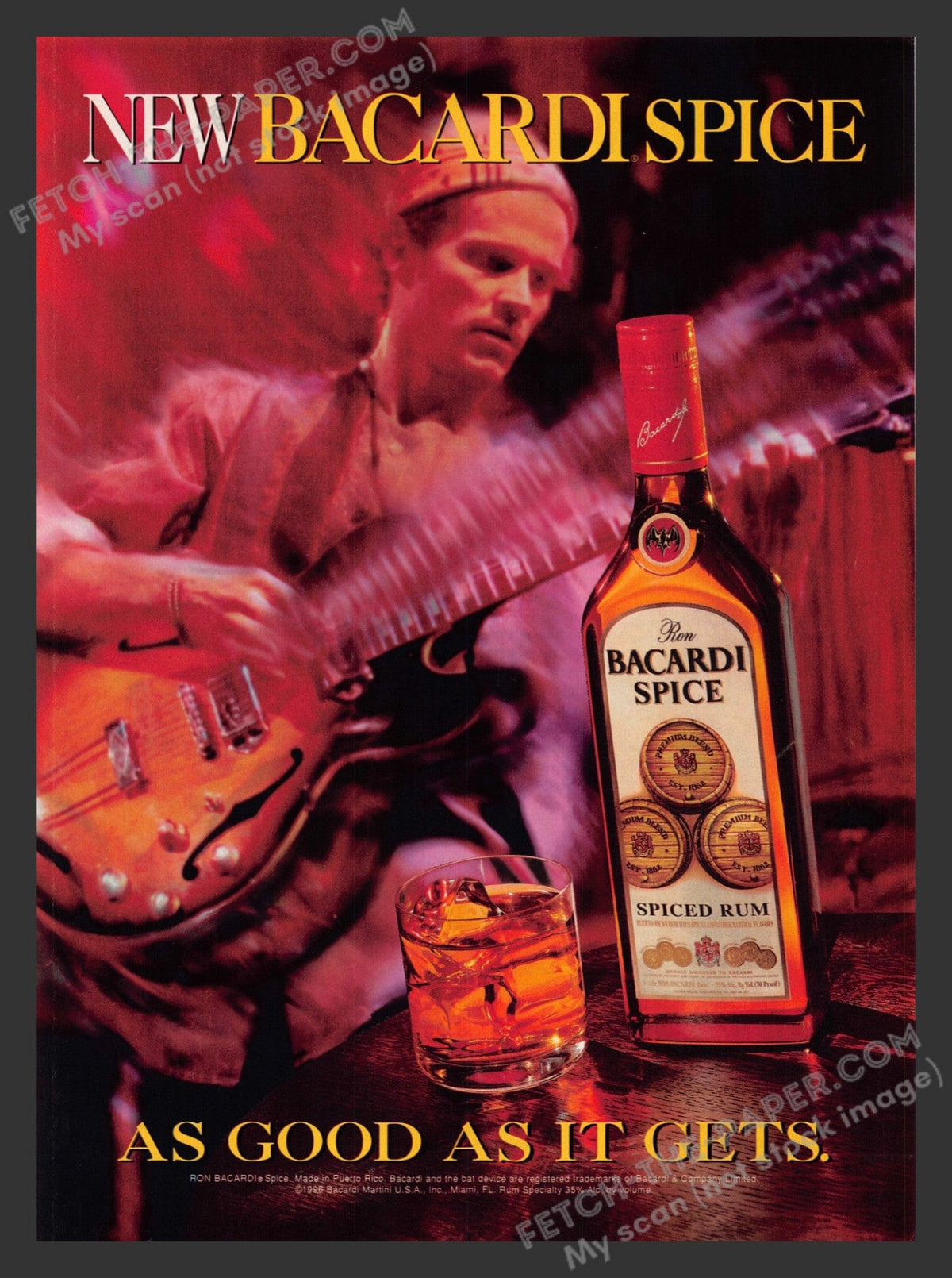 Ron Bacardi Spice Puerto Rico Rum 1990s Vintage Print Ad — Fetch-the-Paper