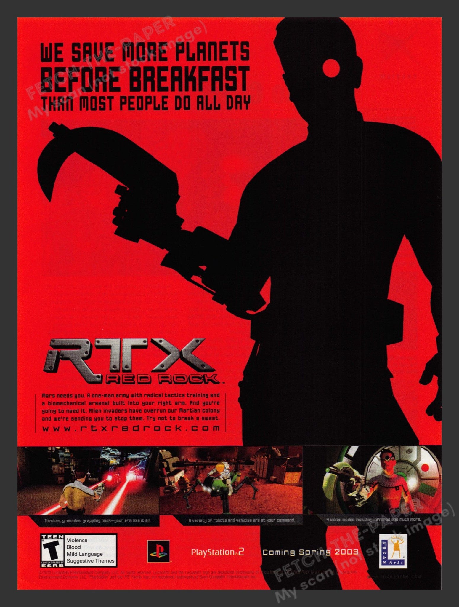 RTX: Red Rock 2000s Video Game Print Advertisement 2003 — Fetch-the-Paper
