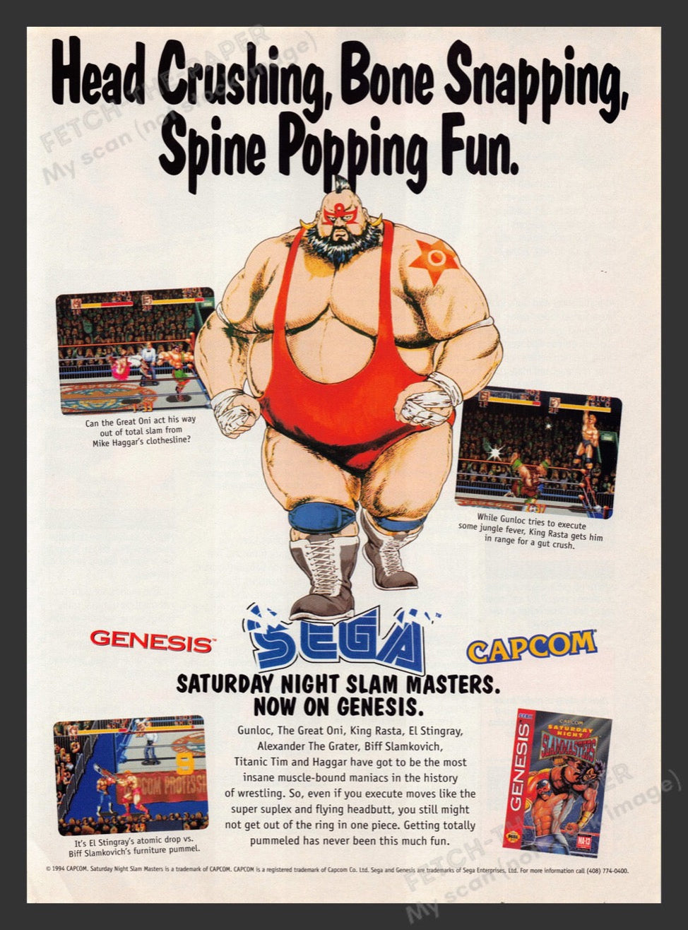 Saturday Night Slammasters Video Game 1990s Print Advertisement Ad 199 — Fetch-the-Paper