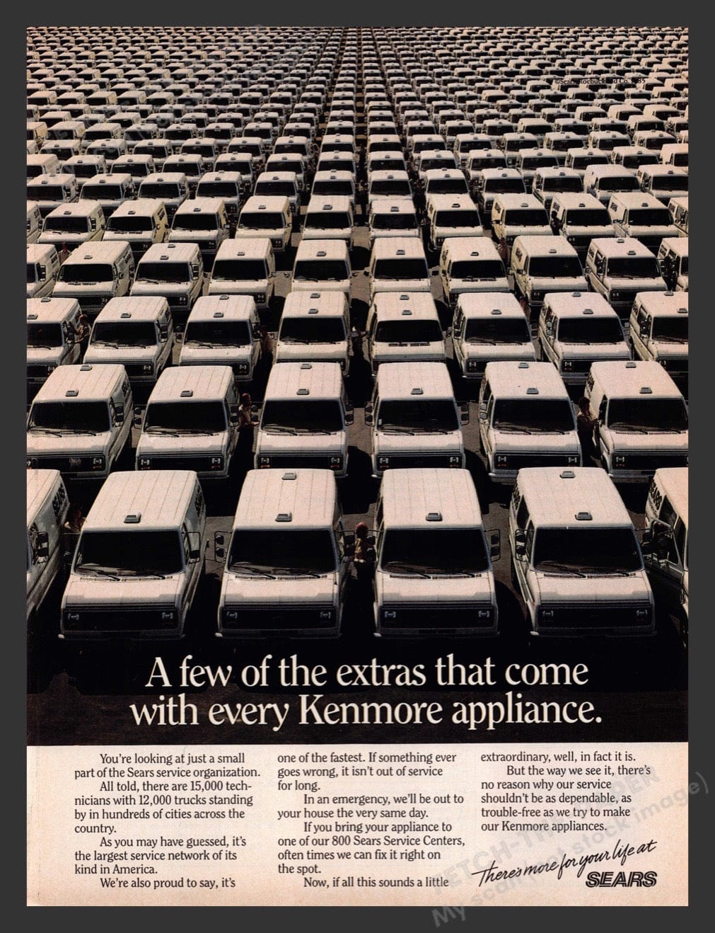 Sears Kenmore Lot Full of Delivery Vans 1980s Print Advertisement Ad 1 ...