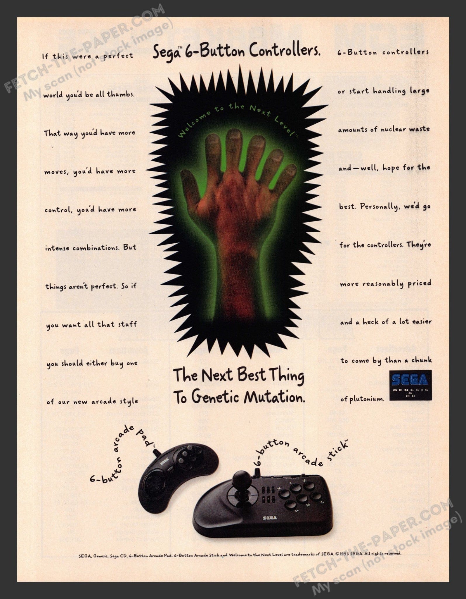 Sega 6-Button Controller Video Game 1990s Print Advertisement 1993 ...
