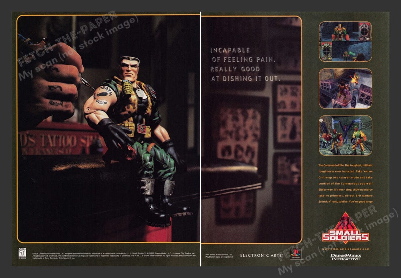 Small Soldiers 1990s Video Game Print Advertisement (2 Pages) 1998 — Fetch-the-Paper