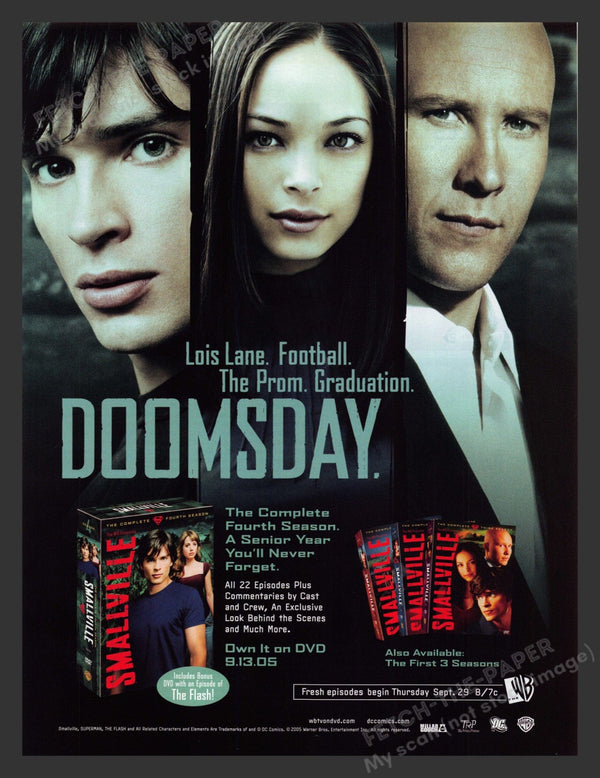 Smallville T.V. Show 2000s Print Advertisement Ad 2005 — Fetch-the-Paper
