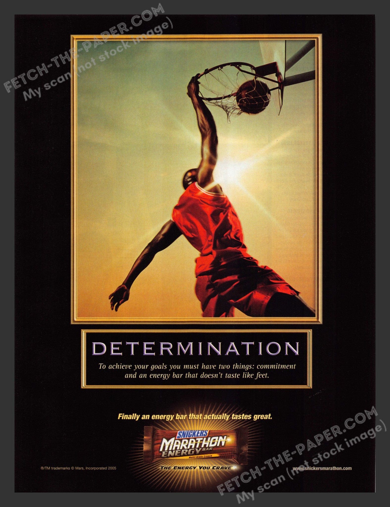 Snickers Marathon Energy Bar "Determination" 2000s Print Ad — Fetch-the ...