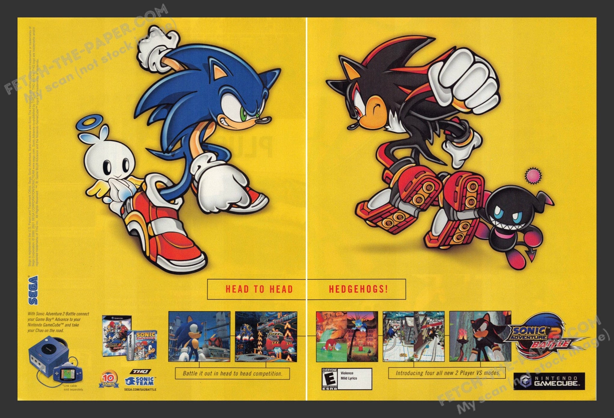 Sonic Adventure 2: Battle 2002 Print Ad - Sonic vs Shadow — Fetch-the-Paper
