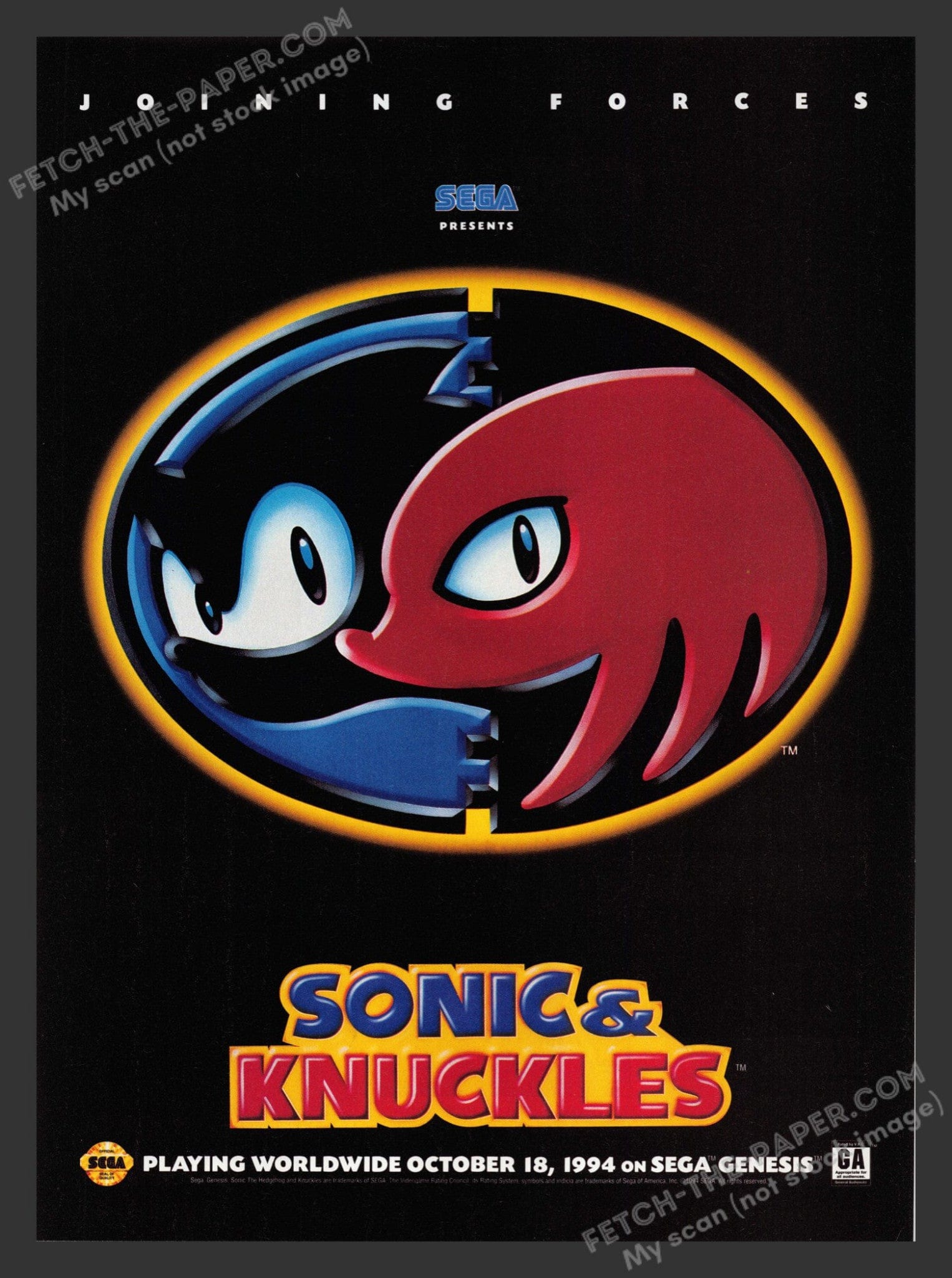 Sonic & Knuckles Video Game 1990s Print Advertisement 1994 — Fetch-the ...