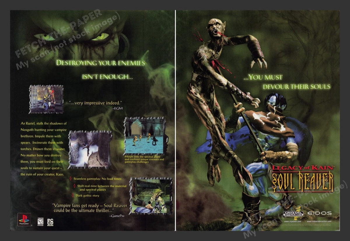 Soul Reaver: Legacy of Kain 1990s Video Game Print Advertisement (2 Pa — Fetch-the-Paper