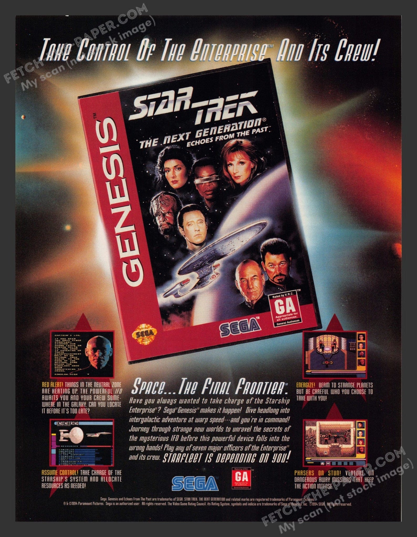 Star Trek Video Game 1990s Print Advertisement 1994 — Fetch-the-Paper