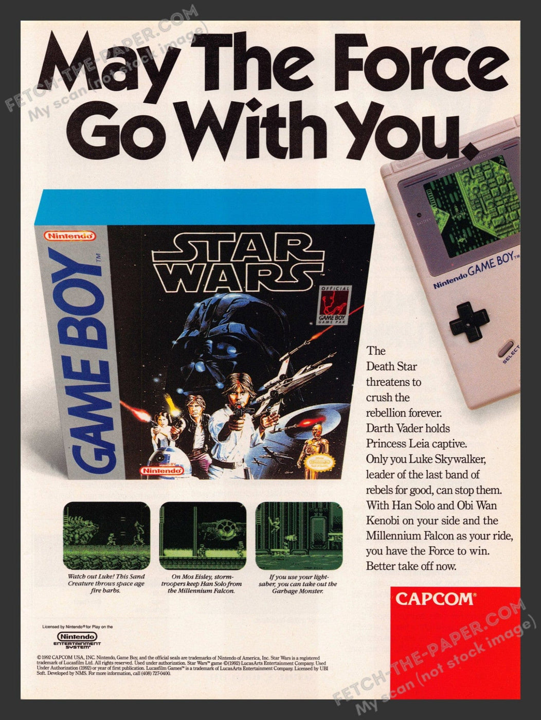 Star Wars Video Game 1990s Print Advertisement 1992 — Fetch-the-Paper