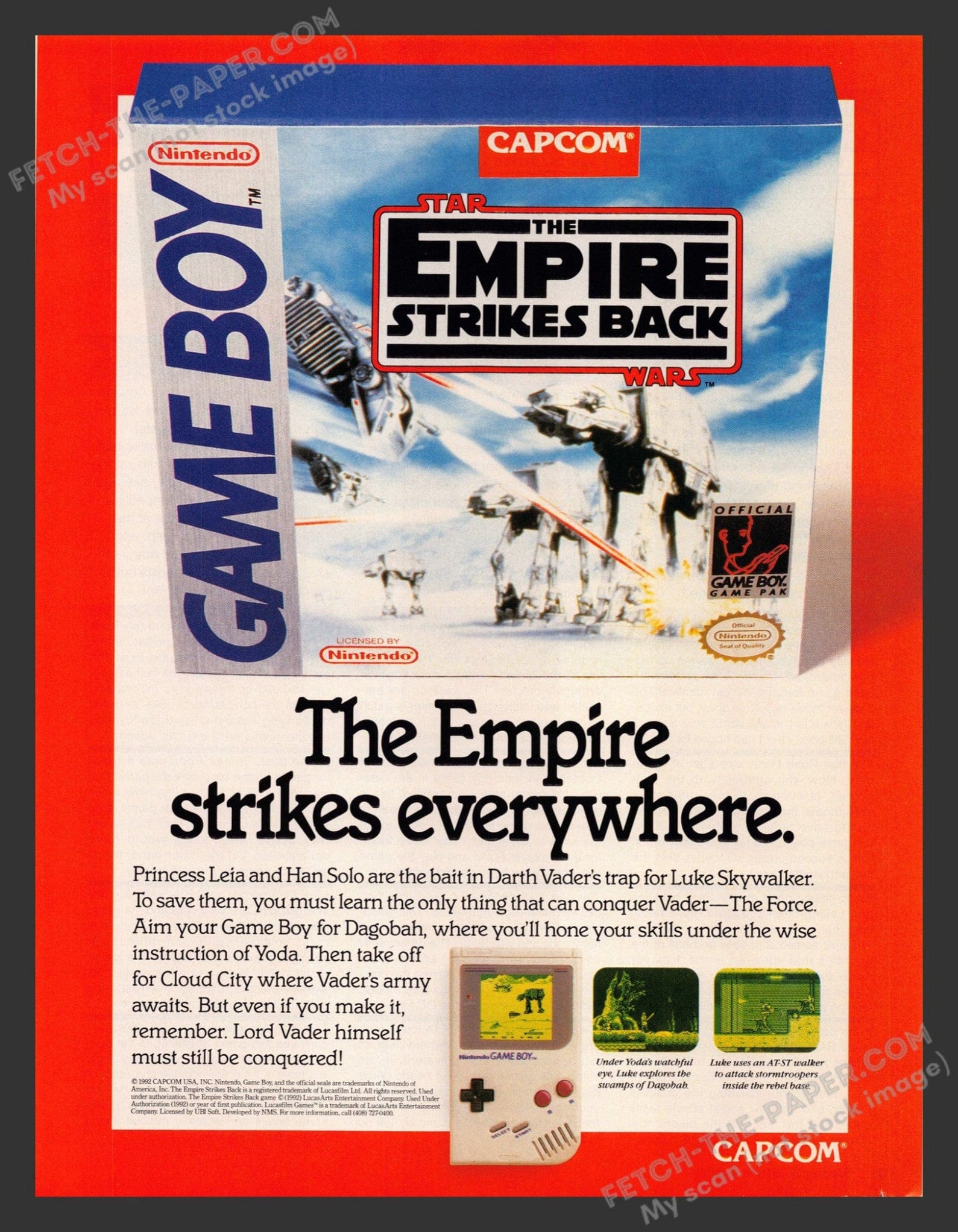 Star Wars: The Empire Strikes Back Video Game 1990s Print Advertisemen — Fetch-the-Paper