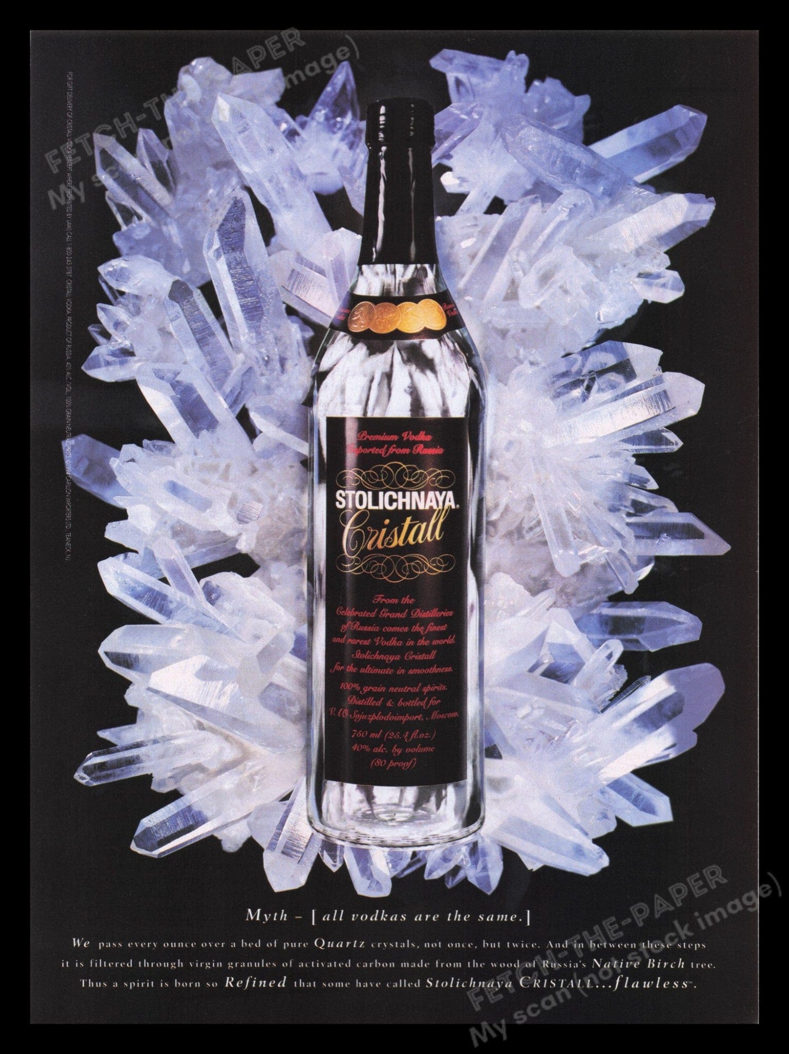 Vintage 1995 Stolichnaya Cristall Vodka Ad with Quartz Crystals — Fetch ...