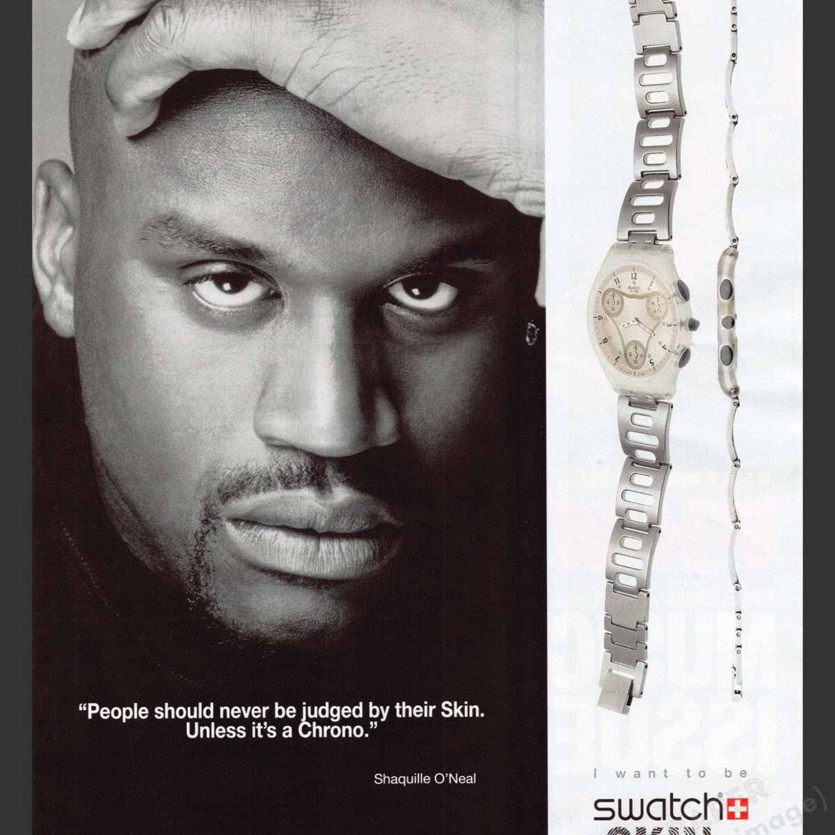 Swatch Skin Chrono Watch Ad 2001 Shaquille O'Neal Vintage Print — Fetch ...