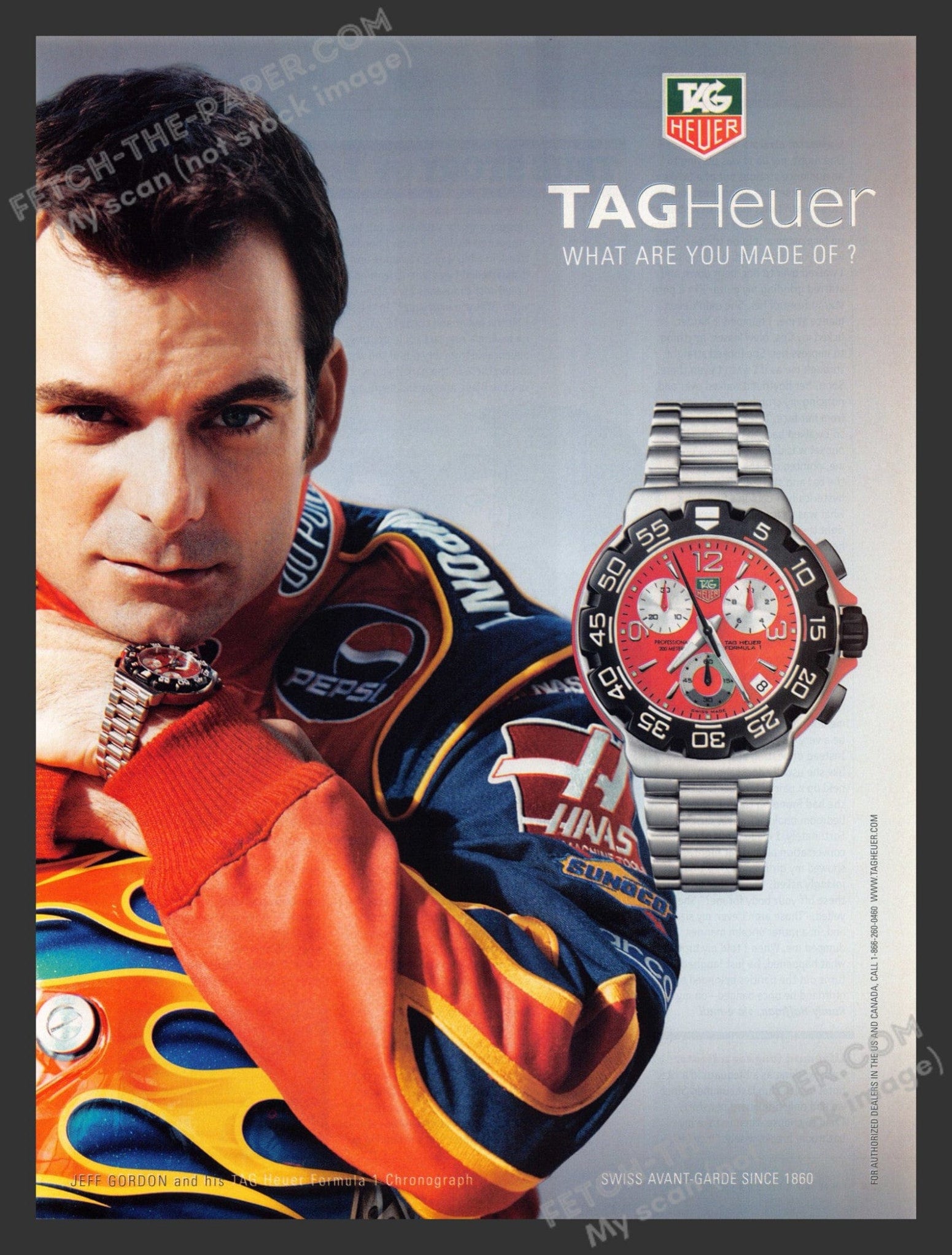 Tag Heuer Watch with Jeff Gordon Athlete 2000s Print Ad — Fetch-the-Paper
