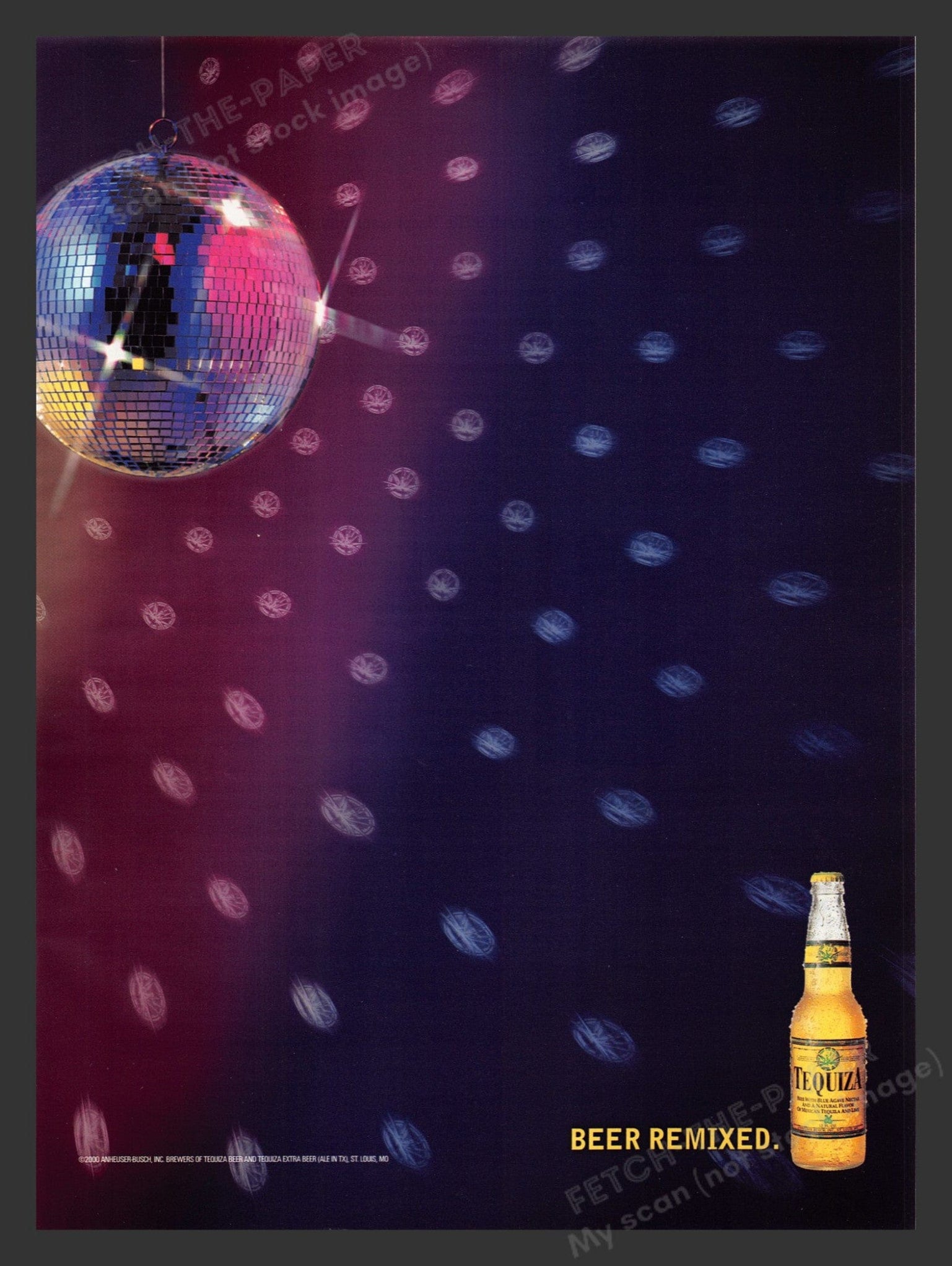 Tequiza Beer Remixed 2000 Print Advertisement Ad — Fetch-the-Paper