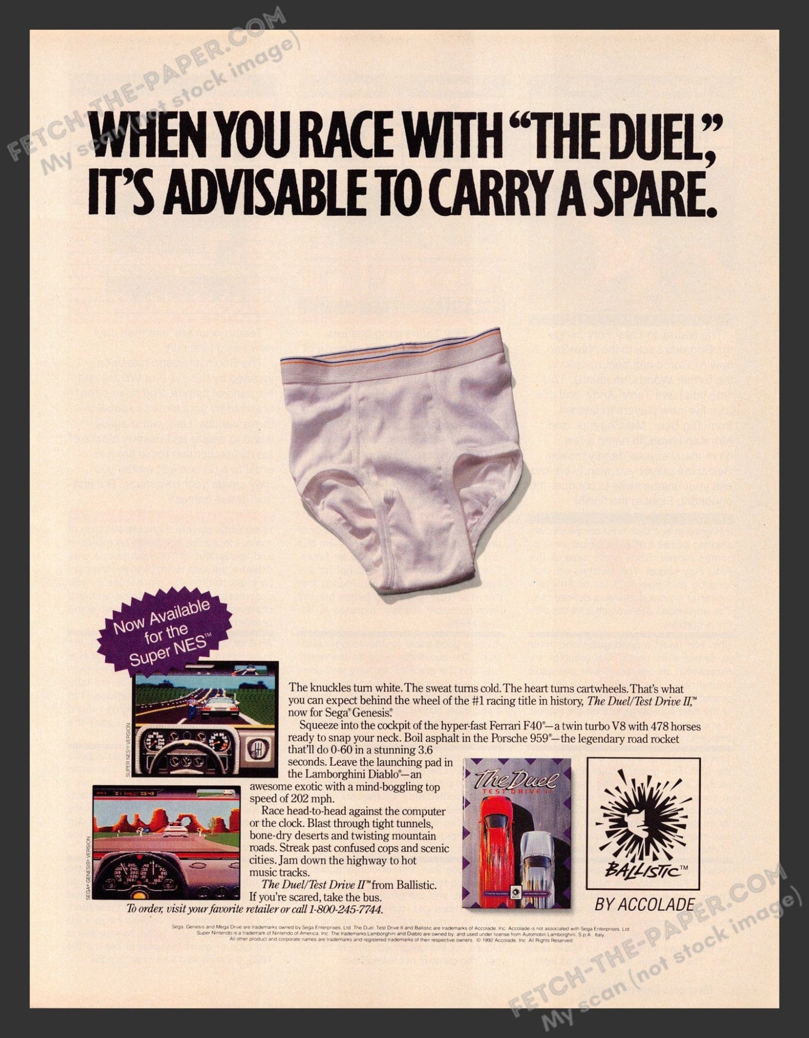 The Duel Car Racing Video Game 1990s Print Advertisement 1992 — Fetch ...