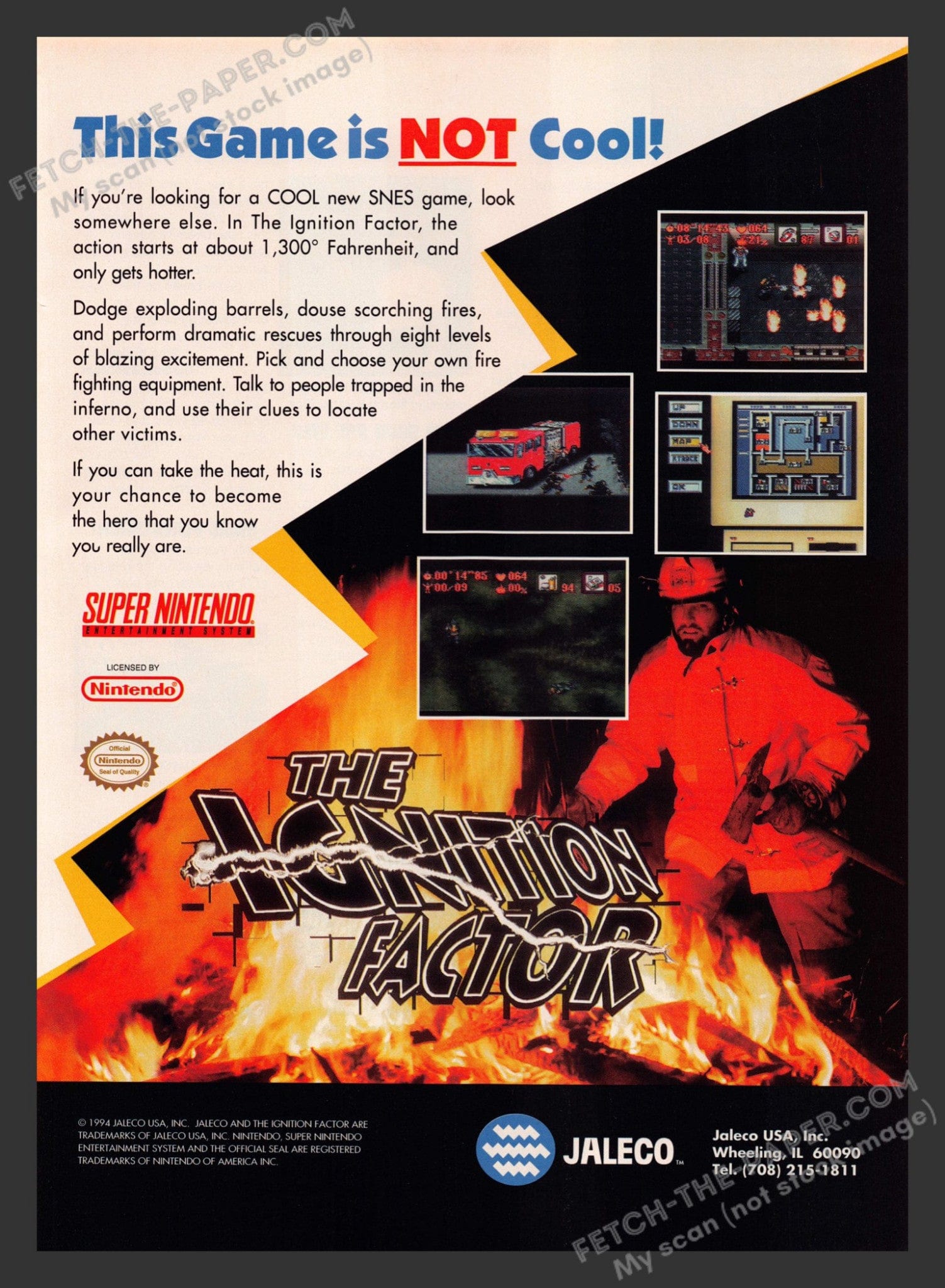 The Ignition Factor Video Game 1990s Print Advertisement 1994 — Fetch-the-Paper