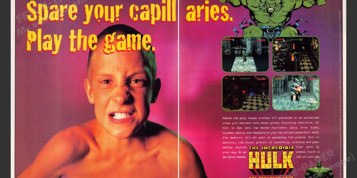 The Incredible Hulk: Pantheon Saga 1990s Video Game Print Ad (2 Pages ...