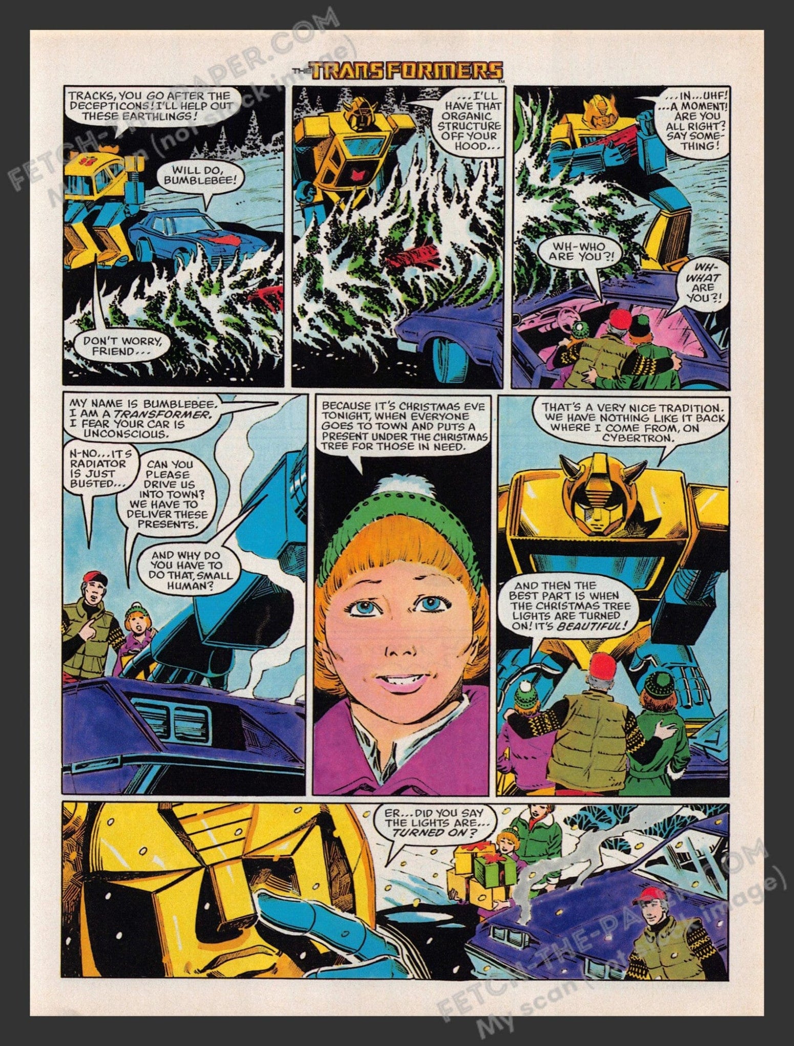 The Night the Transformers Saved Christmas 1985 Print Ad — Fetch-the-Paper