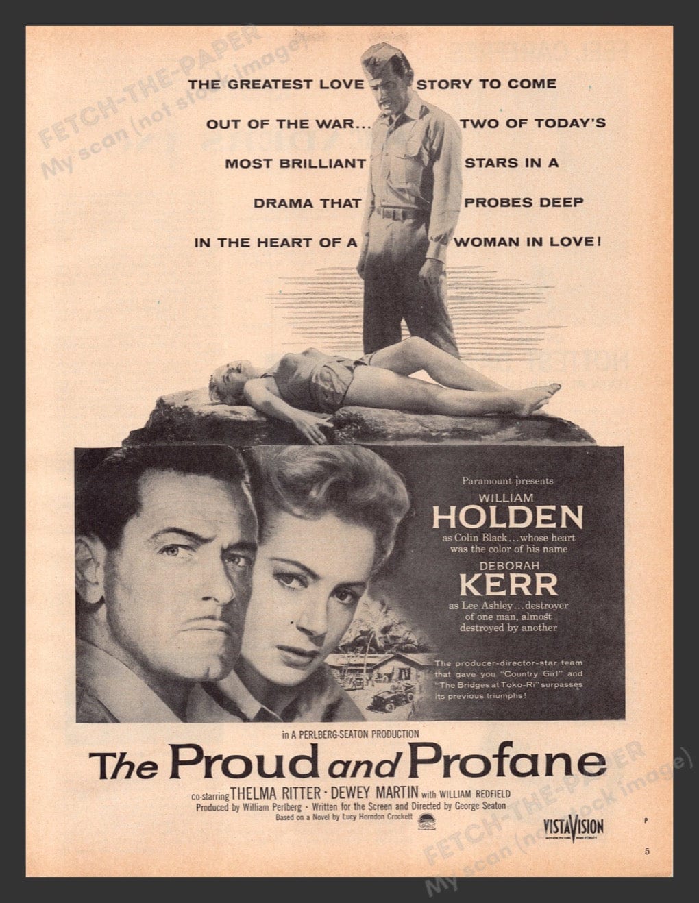The Proud and Profane Movie Release 1950s Print Advertisement Ad 1956 ...