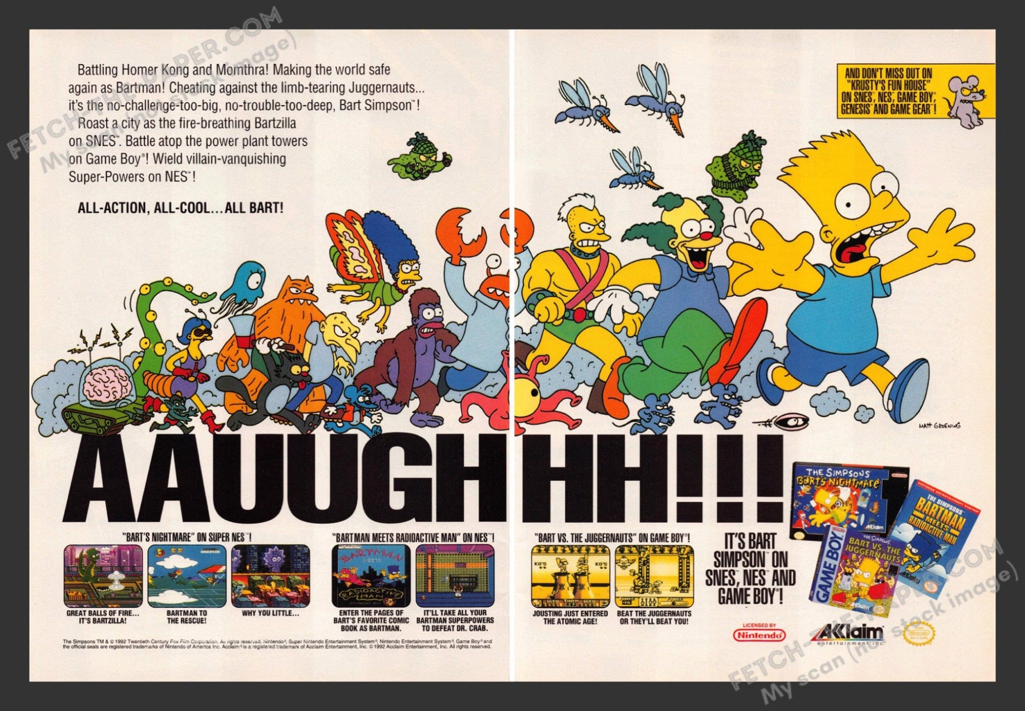 The Simpsons Video Game 1992 Print Ad - Bart's Adventures — Fetch-the-Paper