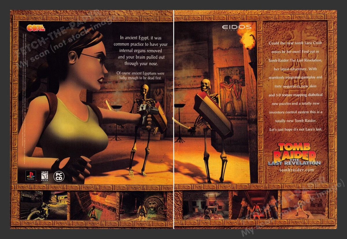 Tomb Raider: The Last Revelation 2000s Video Game Print Ad (2 pages) — Fetch-the-Paper
